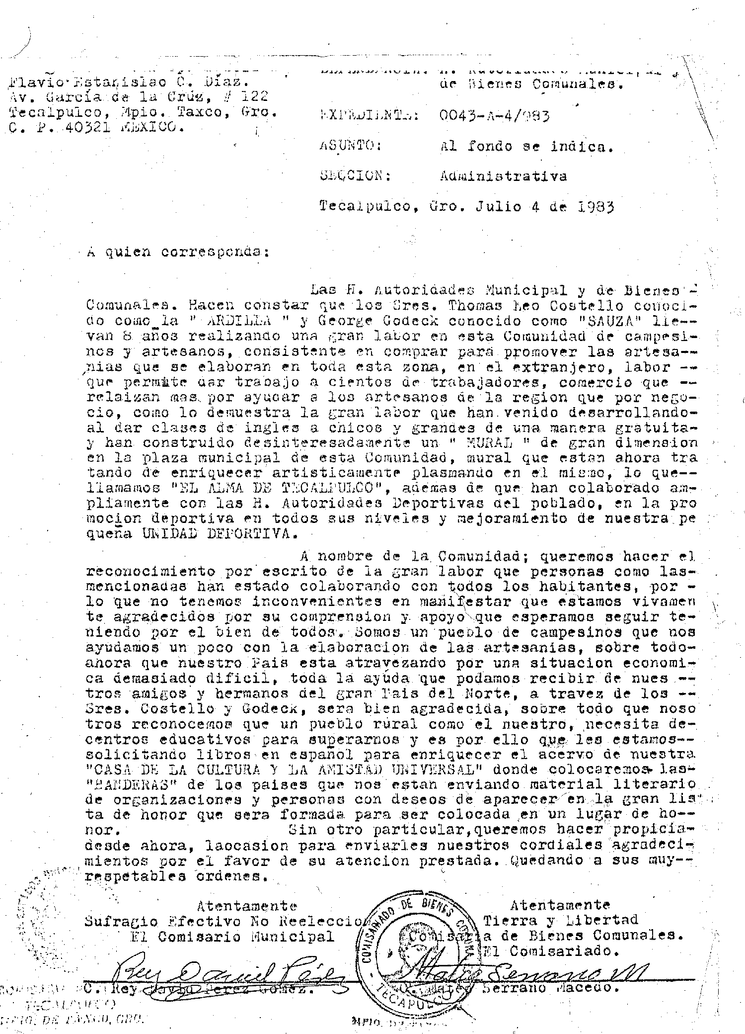 🇲🇽 A Letter of Gratitude from Tecalpulco, Mexico: Honoring Cross ...